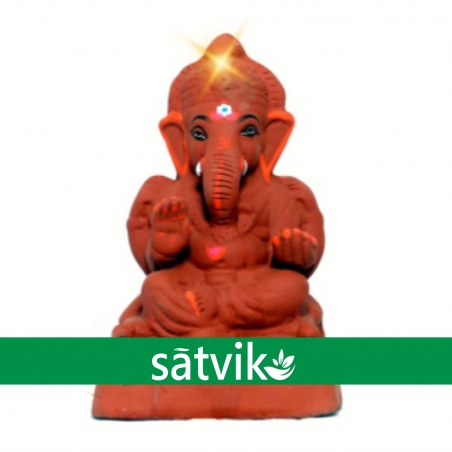 Satvik Natural Red Soil Eco Friendly Ganesh Idols- 6 Inches (038), Made ...